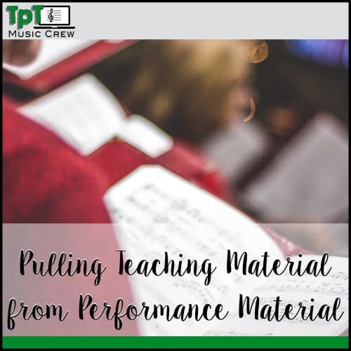 Pulling Teaching Material from Performance Material