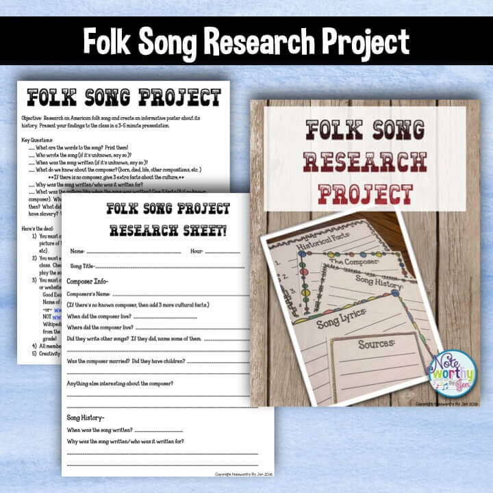 Folk Song Research Project by Noteworthy By Jen - The Music Crew