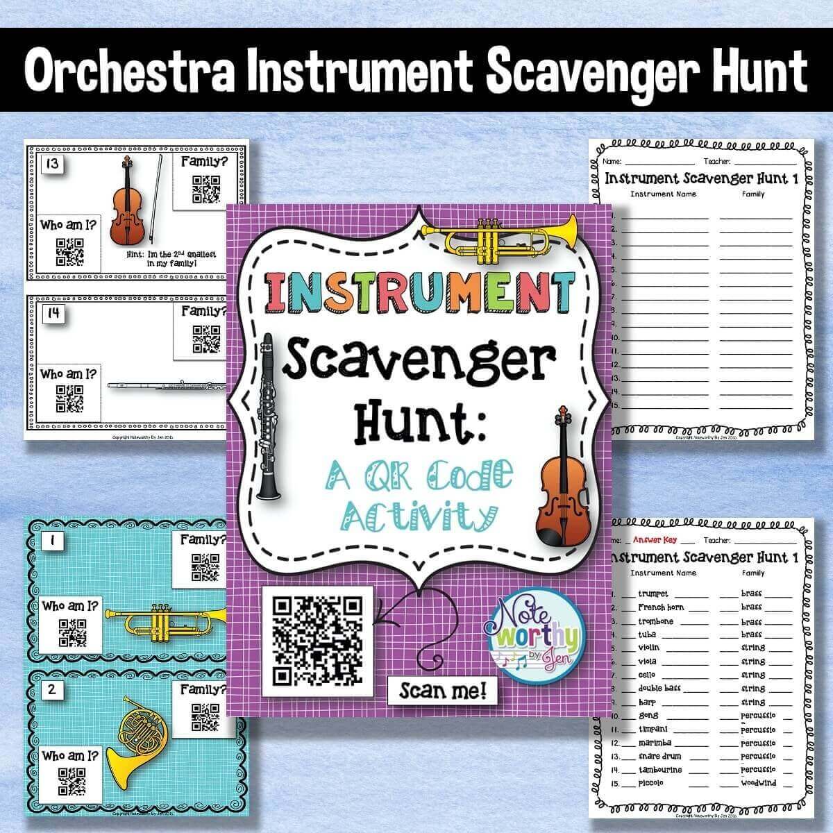 Orchestra Instrument Scavenger Hunt by Noteworthy By Jen - The Music Crew