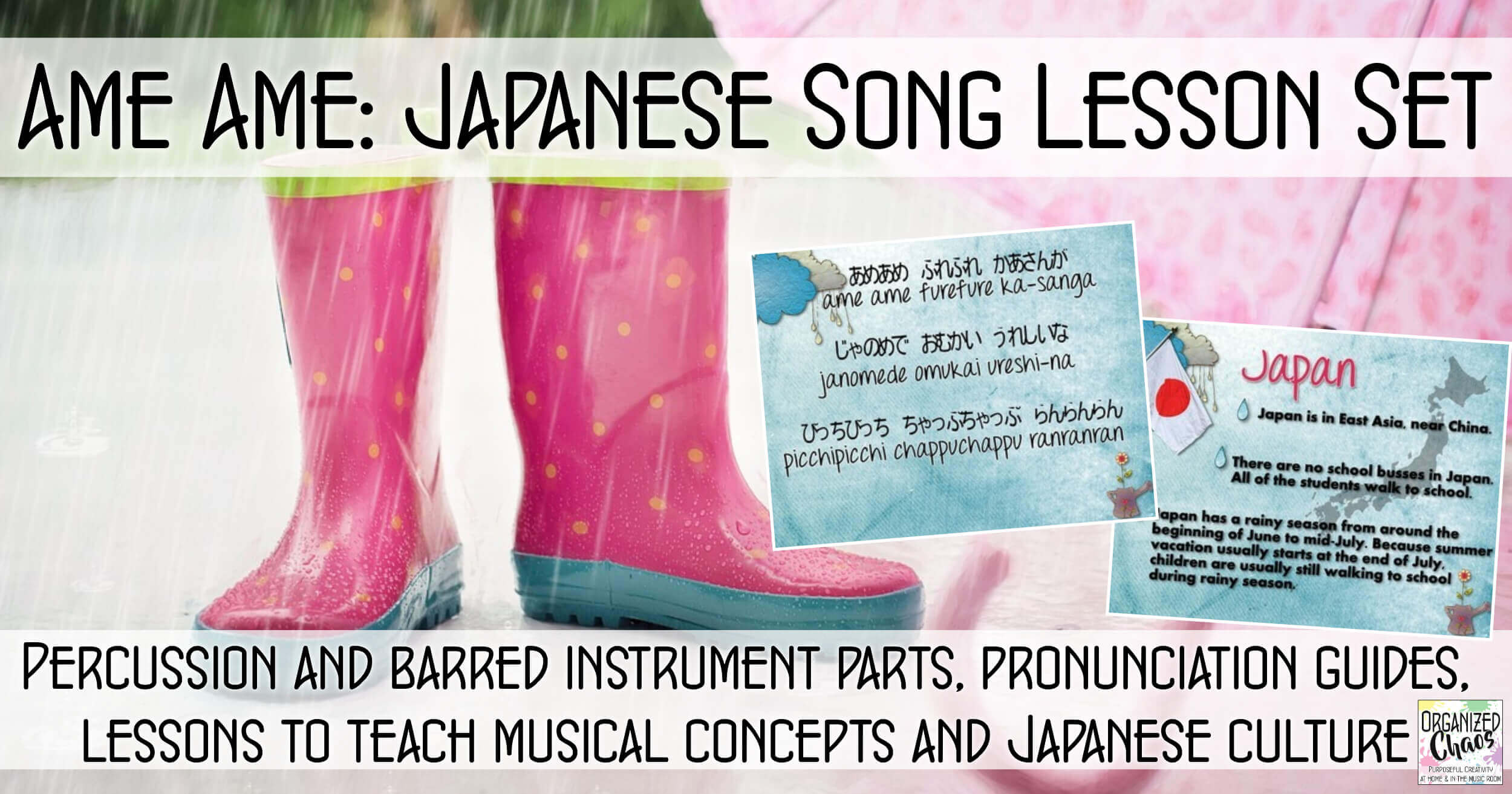 Ame Ame: Japanese song lesson set to teach pentatonic, 6/8, orff ...