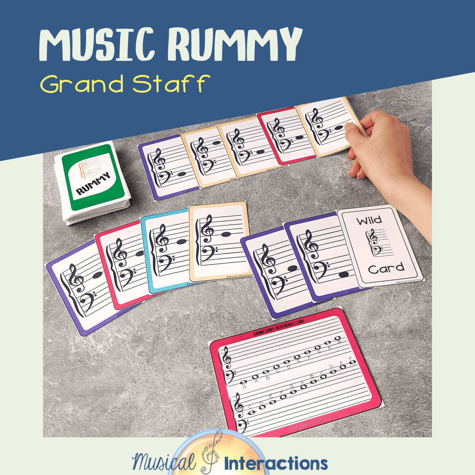 Treble Bass Clef Note Reading Card Game - Music Rummy - The Music Crew
